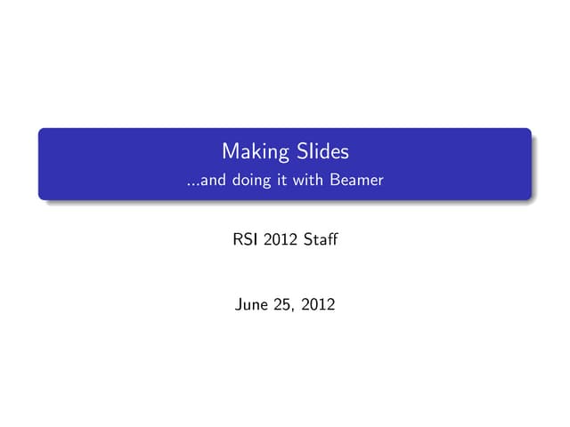 Beamer Tutorial Pdf Desktop Publishing Computer Software And
