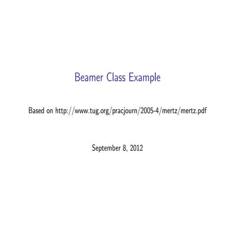Beamer class example | PDF