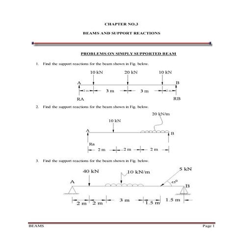 Problems on support reaction.pdf