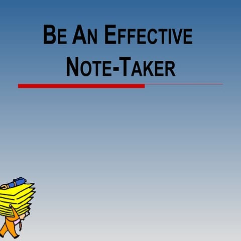 Be an effective note taker (library skills) | PPT