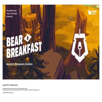 Bear & Breakfast Game Pitch Deck | PDF