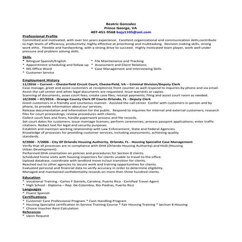 Bea resume updated 2 3-2017 | ODT