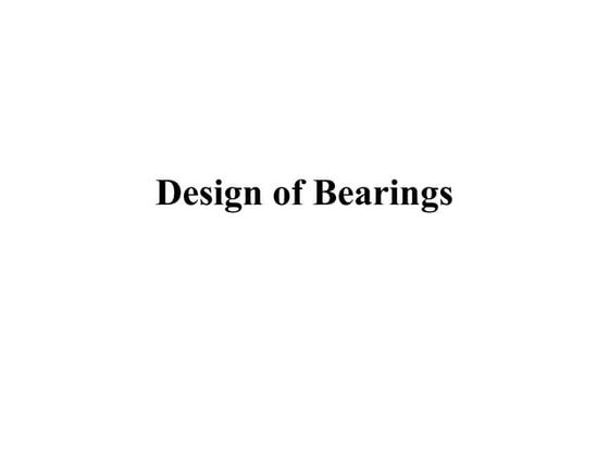 lecture notes on Bearings | PDF