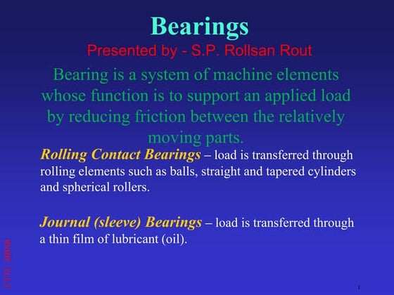 Rolling contact bearings | PPT