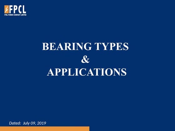 Bearings and lubrications | PPT | Physics | Science
