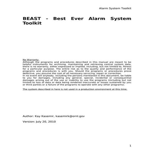Manual of the CSS Alarm Handler (Beast) | PDF | Web Development | Internet