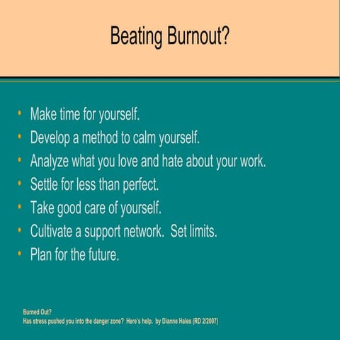 Beating burnout (1slide) | PPT