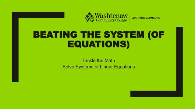 Lecture 5 (solving simultaneous equations) | PPTX