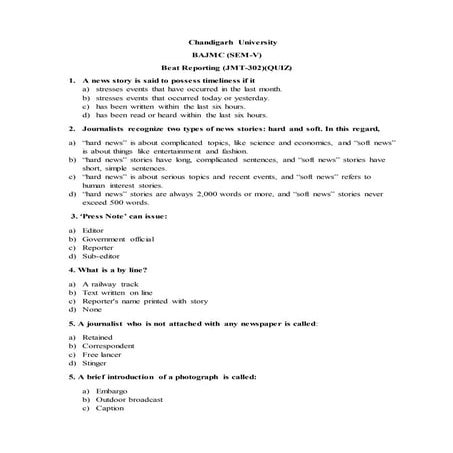 Beat reporting quiz | DOCX