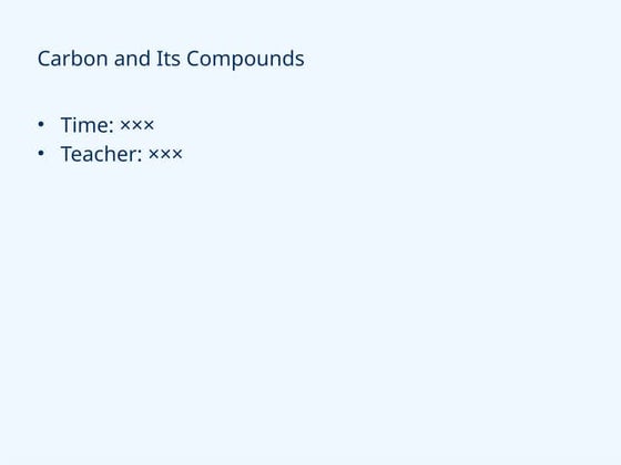 CARBON COMPOUNDS SCIENCE 9 | PPT | Chemistry | Science
