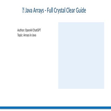Java Arrays Guide with clear crystal examples with Gui | PPTX