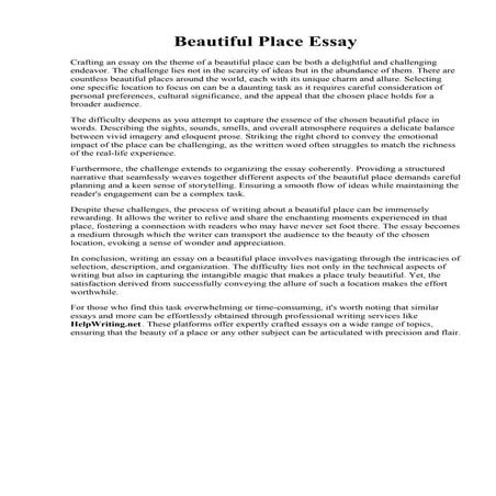 Beautiful Place Essay | PDF