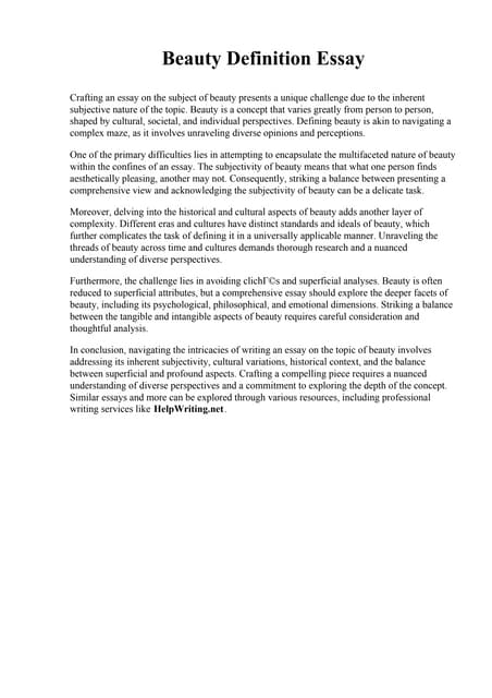 Beauty Is In The Eye Of The Beholder Essay.pdf