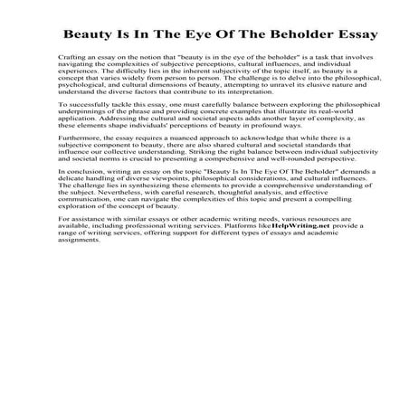 Beauty Is In The Eye Of The Beholder Essay.pdf