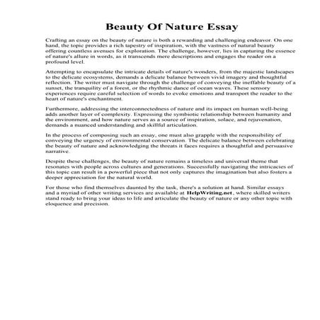 Beauty Of Nature Essay | PDF
