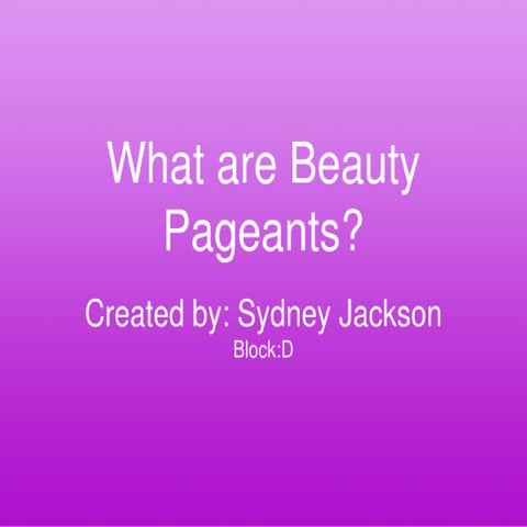 Beauty pageants (2) | PPT