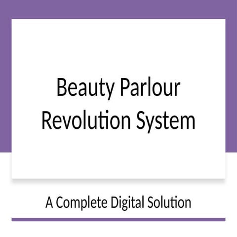 Beauty_Parlour_Management_System in php sql for final year project | PPTX