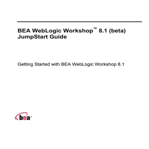 Bea Web Logic Workshop81 Jump Start Guide | PDF