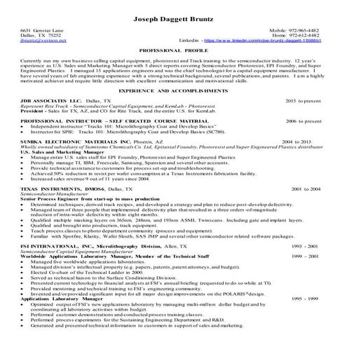 Joe Daggett-Bruntz resume Rev1 2016 | PDF