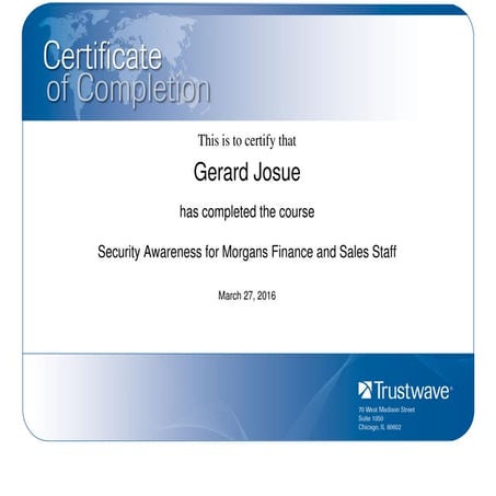 Security Awareness Certificate | PDF