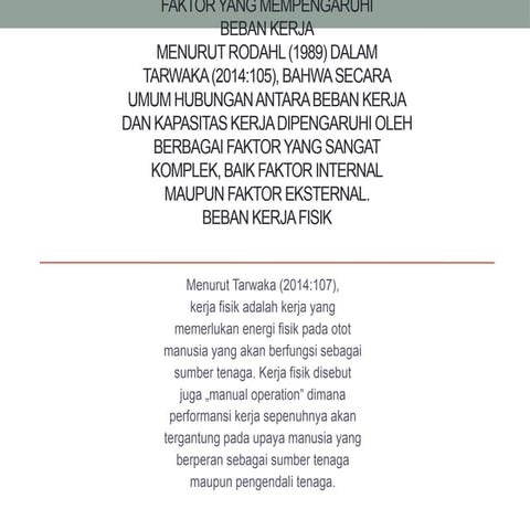Beban Kerja Fisik untuk menentukan beban fisik pada pekerja di ...