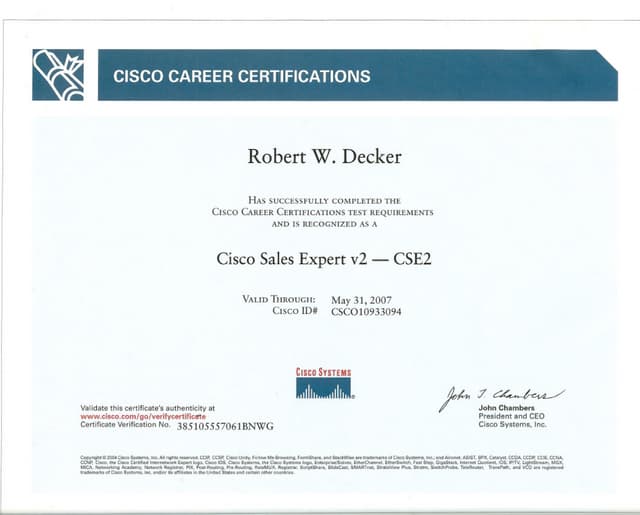 Cisco Cse Certification 2007 Ppt