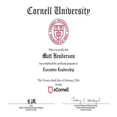 Executive Leadership Certificate | PPT