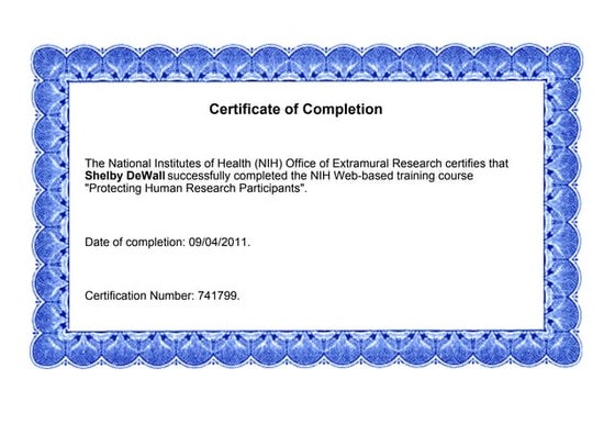 NIH Research Certificate | PDF