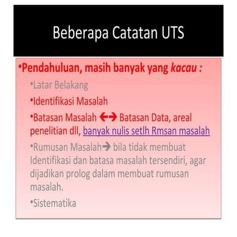 Beberapa catatan uts | PPT