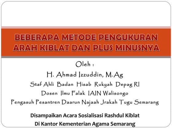 TELAAH KETEPATAN DAN KEAKURATAN DALAM PENENTUAN ARAH KIBLAT | PDF