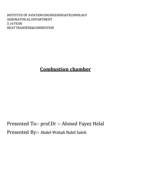 Combustion chambers-and-performance | PDF