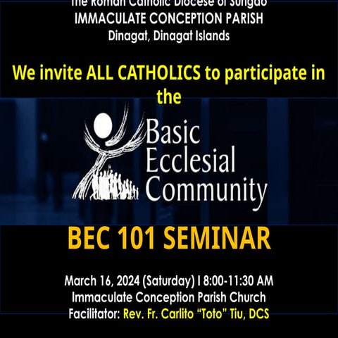 BEC 101 Guide for Basic Ecclesial Communities.pptx | National & Civic ...