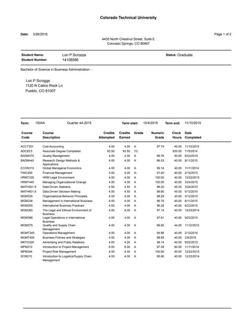 CTU Transcript | PDF