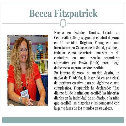 Biografía de Becca Fitzpatrick | PPTX