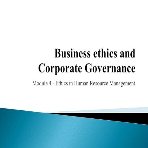 Ethics in Human Resource Management | PPTX