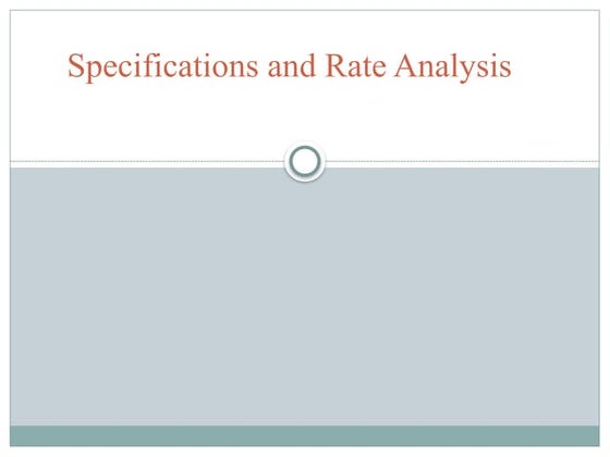 Rate analysis | PPTX | Civil Engineering Industry | Industries