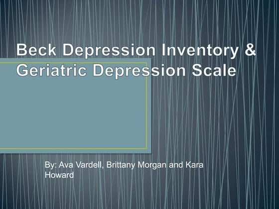 Beck depression inventory | PPTX