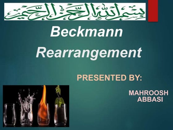 Beckmann rearrangement | PPTX | Chemistry | Science