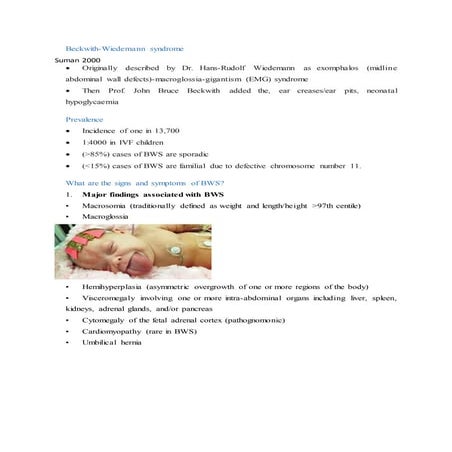 Beckwith wiedemann syndrome for orthodontist by almuzian | DOCX