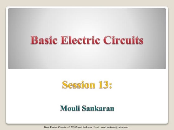 Basic Electric Circuits Session11 AB Homework Solutions | PPT