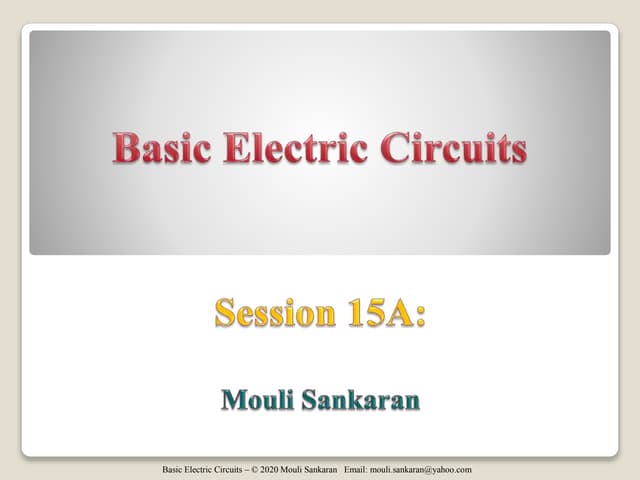 Basic Electric Circuits Session 16C | PPTX