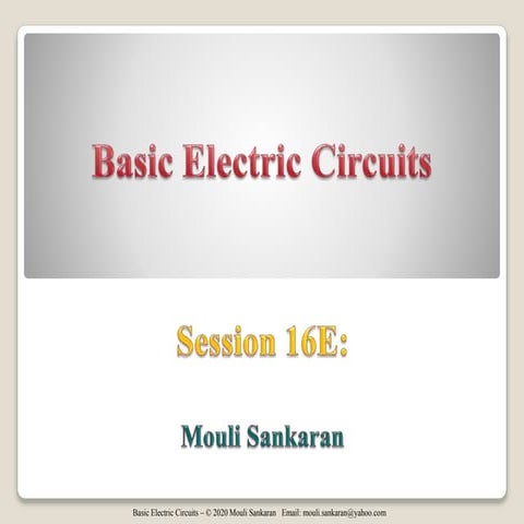Basic Electric Circuits Course | PPTX