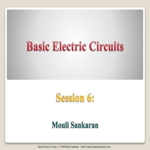Basic Electric Circuits Session 6 | PPT