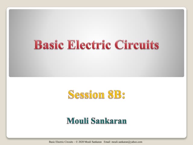 Basic Electric Circuits Session 9C | PPTX