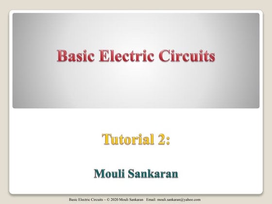 Basic Electric Circuits Session 9C | PPT