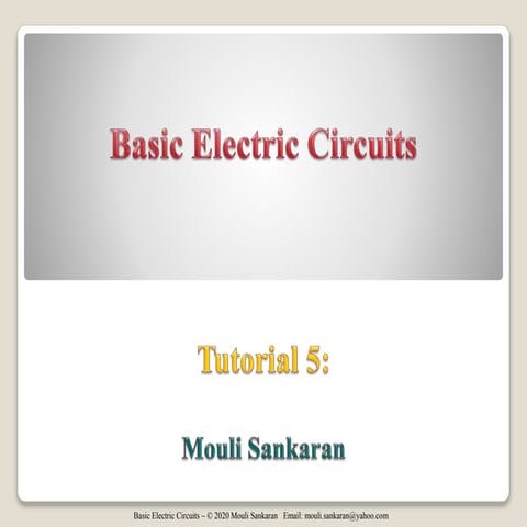Basic Electric Circuits Session 9C | PPTX