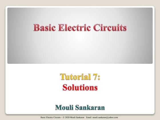 Basic Electric Circuits Session 9C | PPT