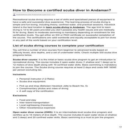 PADI Open Water to Scuba Instructor course information | PDF