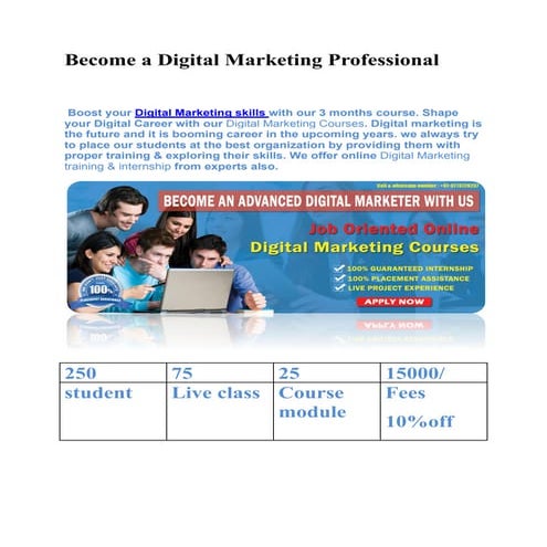 Online Digital Marketing Course for Freshers | PDF
