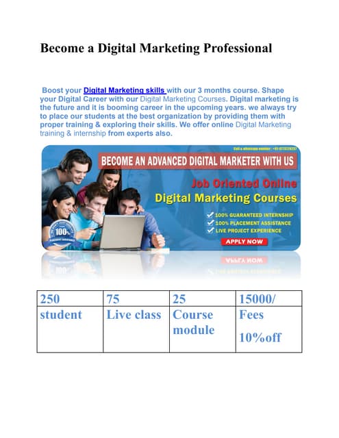 Advanced Digital Marketing Syllabus | PPT